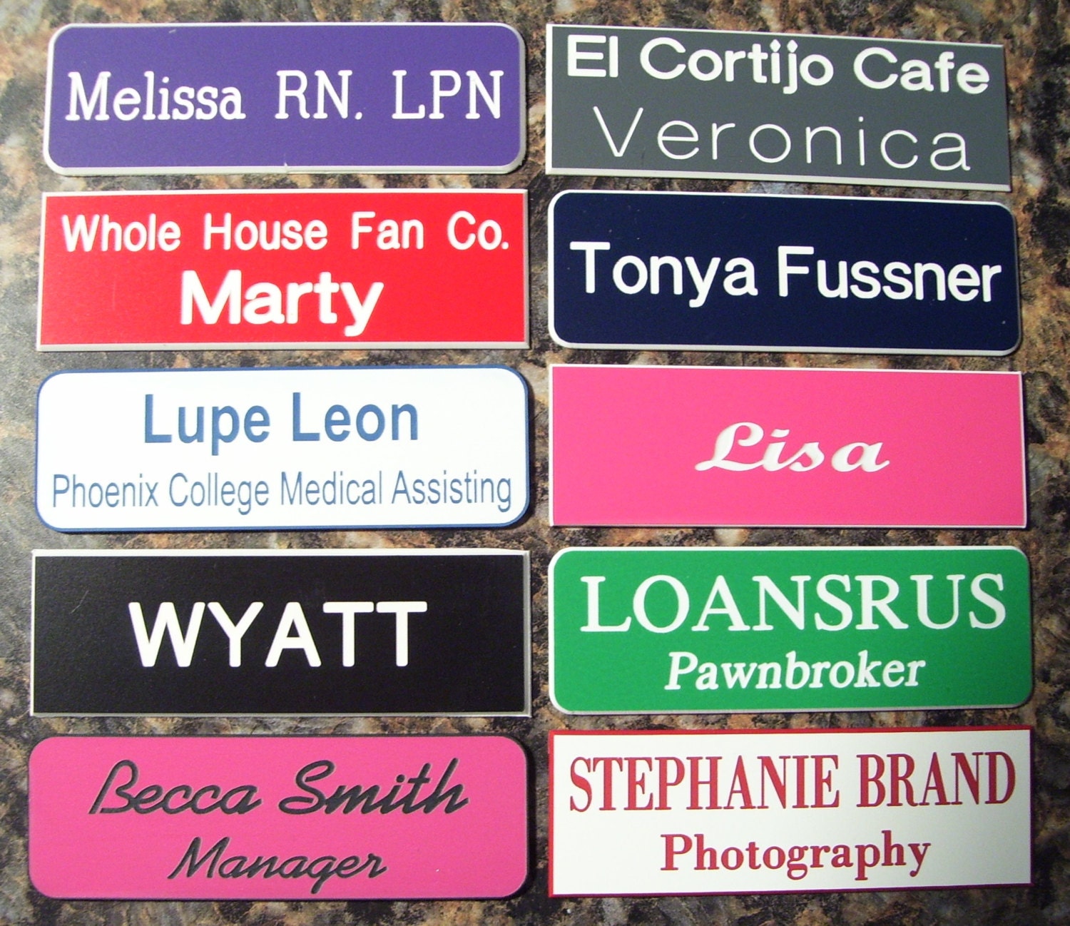 Custom Engraved Name Tag / Badge with Magnet by AlphaEngravers