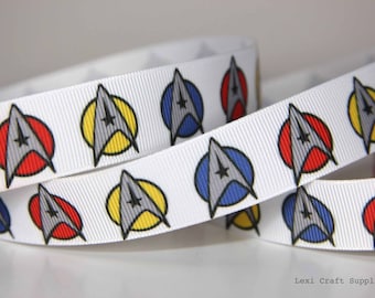 7/8" Star Trek Starfleet Insignia Grosgrain Ribbon.