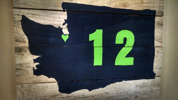 Seahawks sign Washington state wood sign 12th man by EnglishBliss