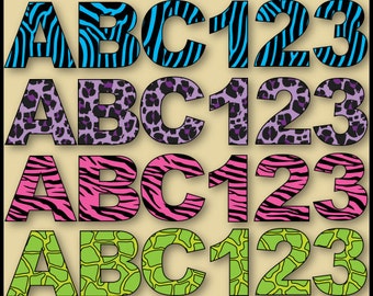 Wild Alphabet & Numbers Clip Art Collection by AisnesCreations