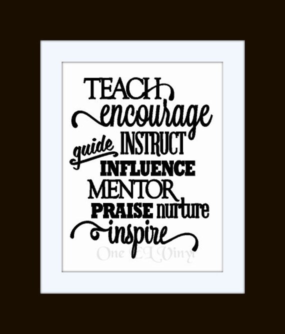 TEACH Encourage Mentor Inspire Vinyl Wall Art Teachers TEACH Encourage Mentor Inspire Vinyl Wall Art Teachers