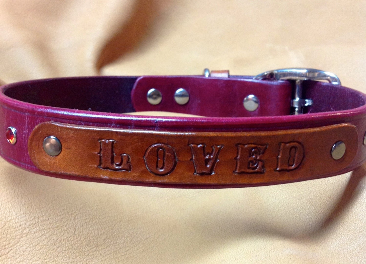 Leather Dog Collar LOVED Name Plate leather-dog-collar-loved-name-plate