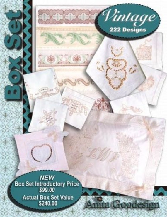 Vintage Box Set Anita Goodesign Embroidery Pack