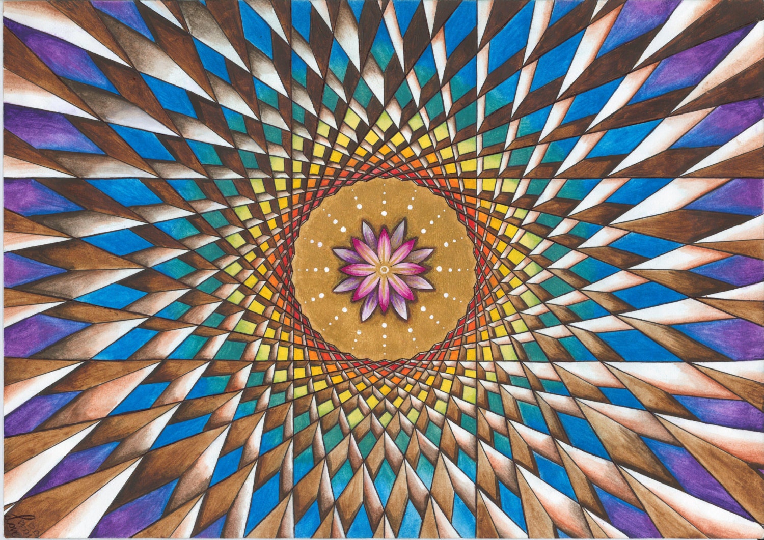 Art Print The Divine Rainbow Alignment Grid Art Print by