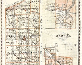 Old Map of Texas 1876 Vintage Historical Wall map Antique