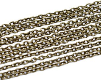 Link Chain Rectangle Chain 5 M. Rectangle Raw Brass Chain