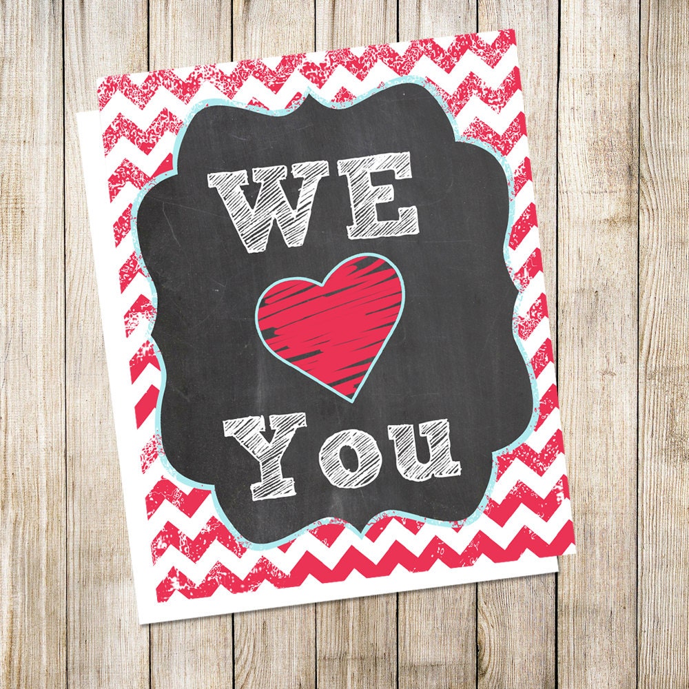WE LOVE YOU Valentine's Day Sign Personalized Photo Prop