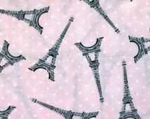 Eiffel Tower Cotton Fabric - Paris Quilt Quality Cloth - Pink Tres ...