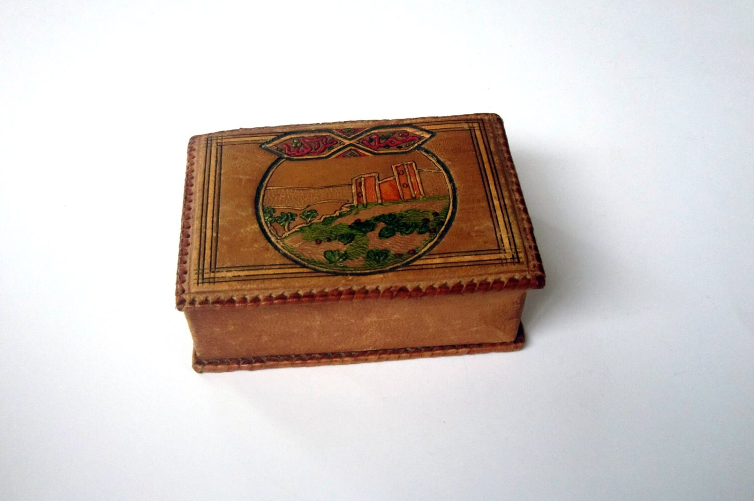 Small Vintage Leather Box, Trinket Box, Leather Covered Box – Haute Juice