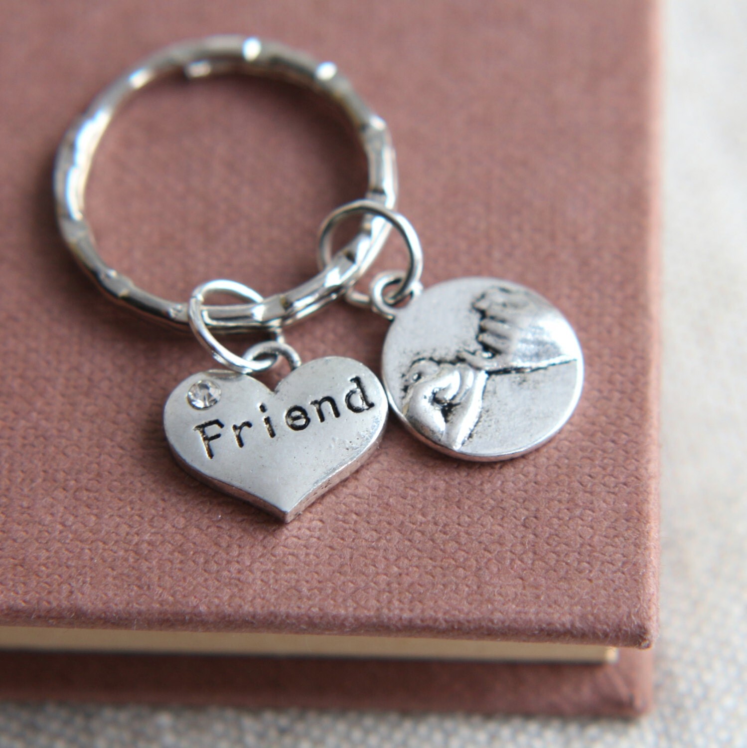 Pinky Promise keychain Friend Keychain Friend Keyring Heart