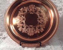 Solid Copper 10 Inch Round Serving Tray by Coppercraft Guile, Circa ...