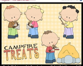 SALE Campfire Treats - Clip Art & Black and White Image Set ...