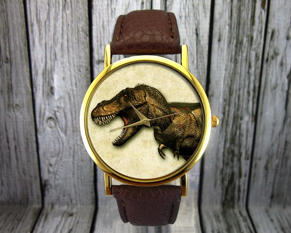 Dinosaur Watch T-Rex Leather Watch Ladies Watch by RedJuanShop