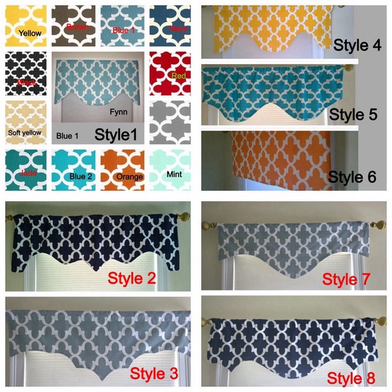 Turquoise valance window valance scalloped by CoolRoomDecor