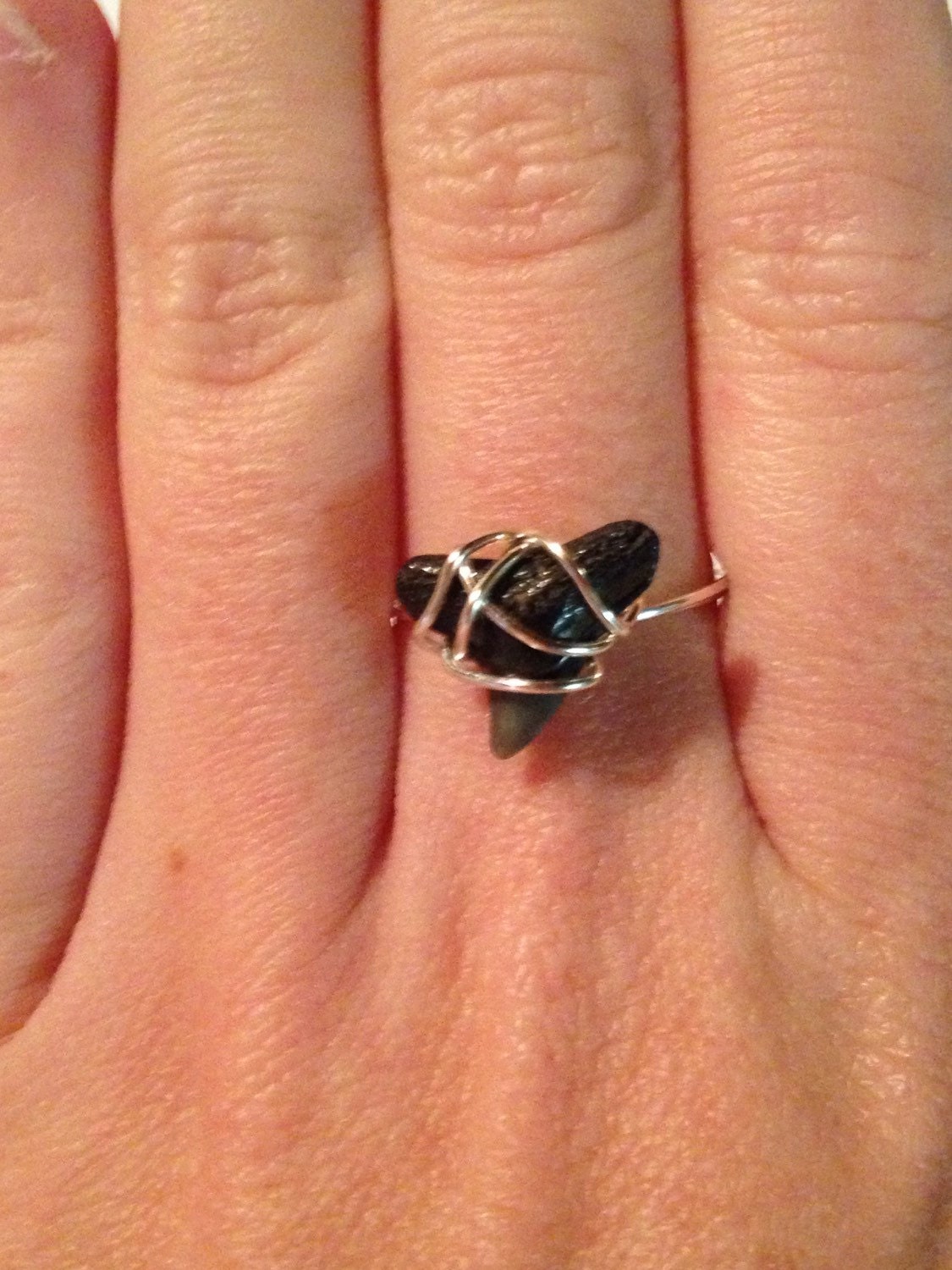 Wire Wrapped Shark Tooth Ring shark tooth jewelry homemade