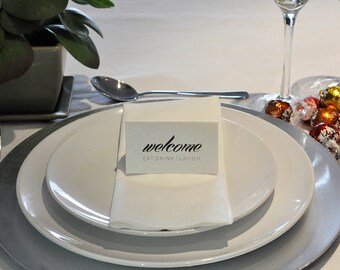 Welcome Message Table Place cards - Gold and Black Printable