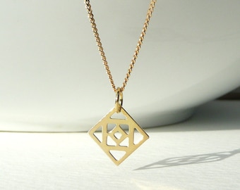 Unique square necklace related items | Etsy