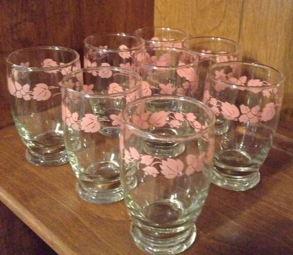 Pyrex Gooseberry Pattern Juice Glasses Set of 8 by MichelesAttic