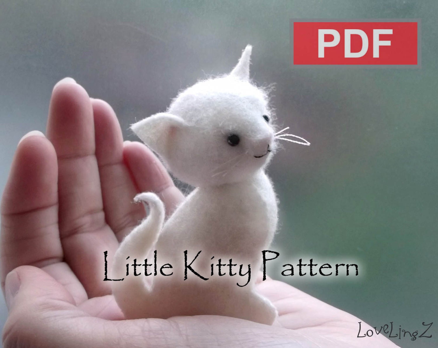 Sewing Pattern PDF Felt Little Kitty / by LoveLingZPatternShop
