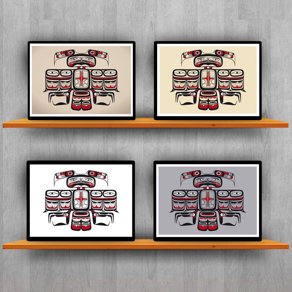 Native Haida designs Haida Art Print IIlustration Wall