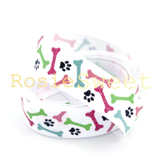 Dog Bone Ribbon 7/8 Ribbons by rosiesweet11 on Etsy