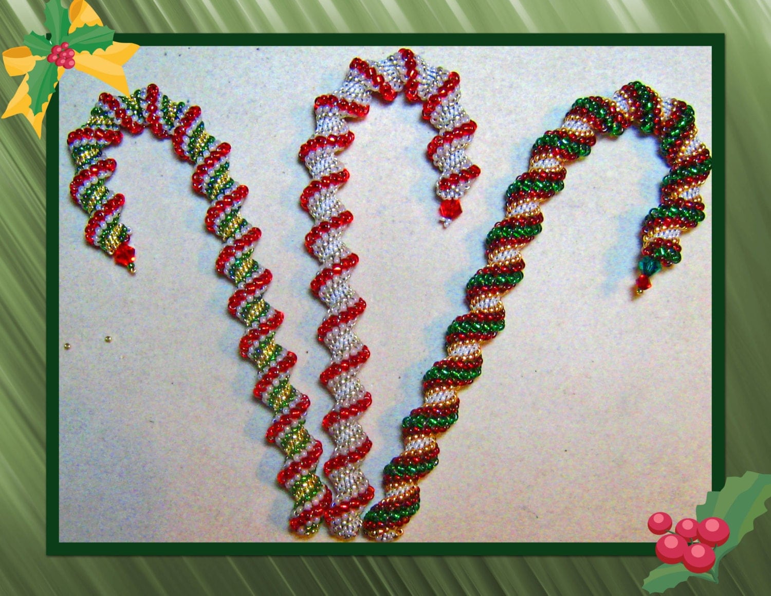 Beaded Candy Cane Christmas Ornament Tutorial