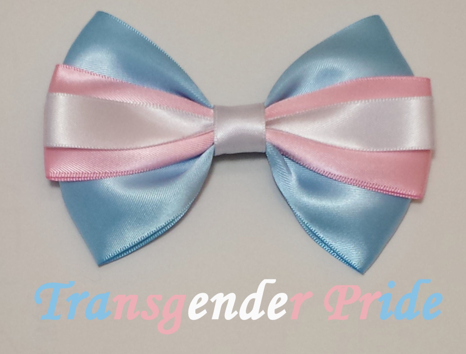 Transgender Pride Bow by TheCraftinOurCoffee on Etsy