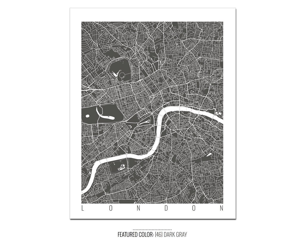 LONDON Map Art Print / England Poster / LONDON Wall by CityMapArt