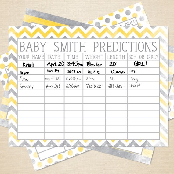 Items similar to DIY custom printable baby poll - baby shower game ...