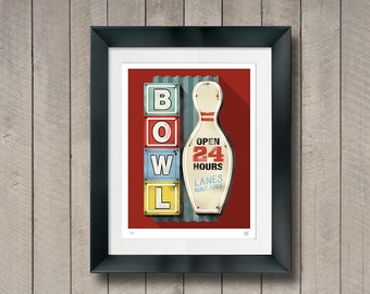 Bowling alley sign | Etsy