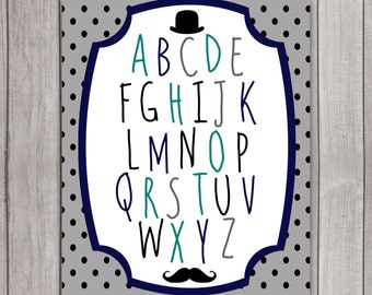 Popular items for mustache alphabet on Etsy