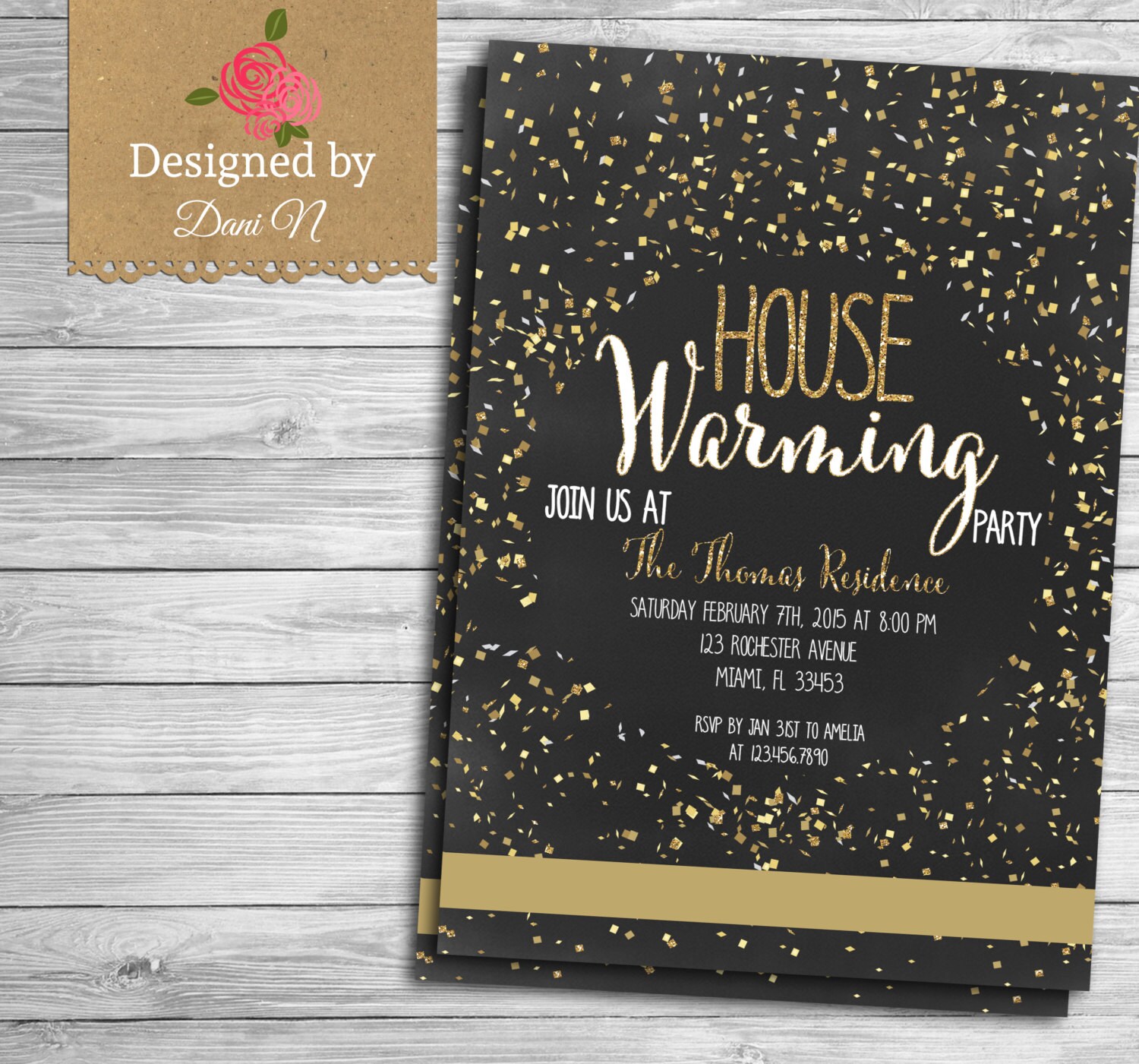 confetti housewarming invitation new house party home sweet