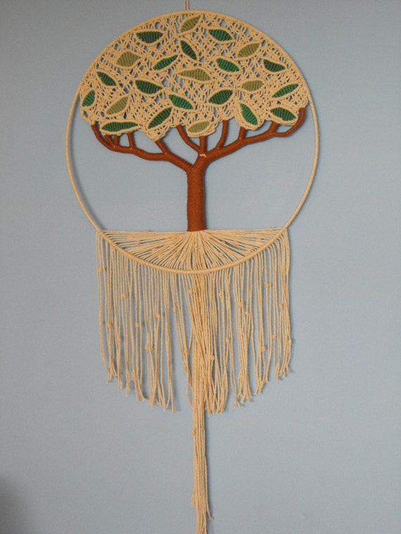 Artículos similares a Arbol de la vida de macrame en Etsy