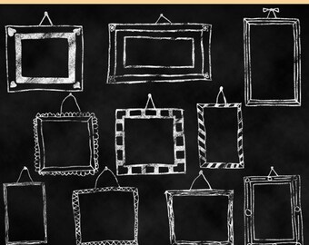 Chalkboard Frame Clip art – Digital Frame - hand drawn clipart, hand ...