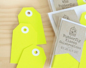 Neon Yellow Swing Tags Pk20