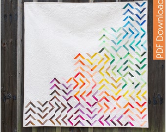Modern Quilt Pattern Off-Centered Squares by FreshLemonsQuilts