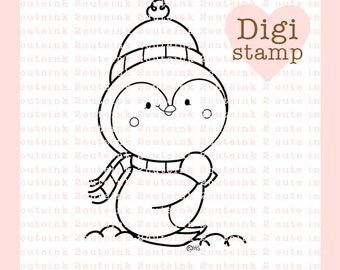 Joy Digital Stamp Line Art for Christmas Card Making by 2CuteInk