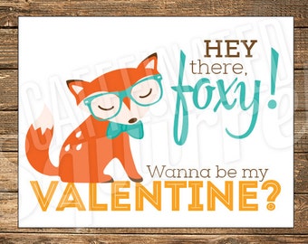 Fox valentine card | Etsy