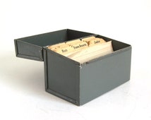 Metal Recipe Card File Box 3 x 5 Gray Ohio Art Index Card Organizer ...