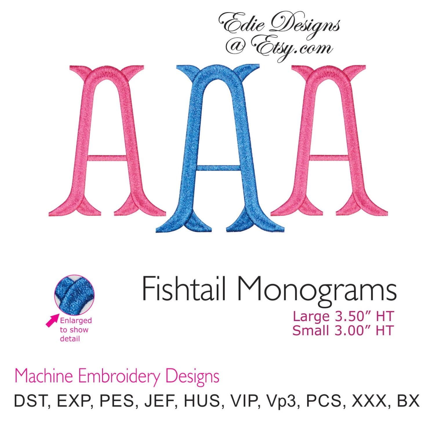 Fishtail Fish Tail Monograms Monogram Fonts BX Format Machine