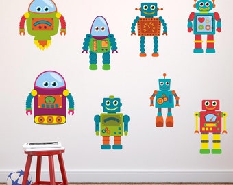 Robot wall decal | Etsy