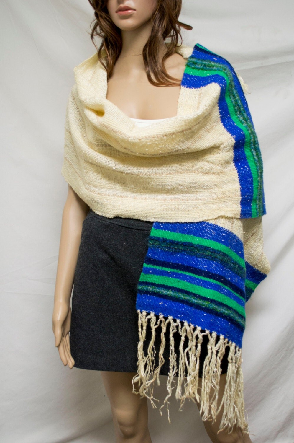 Free Ship Serape scarf Woven Mexican Fringed Wrap – Haute Juice