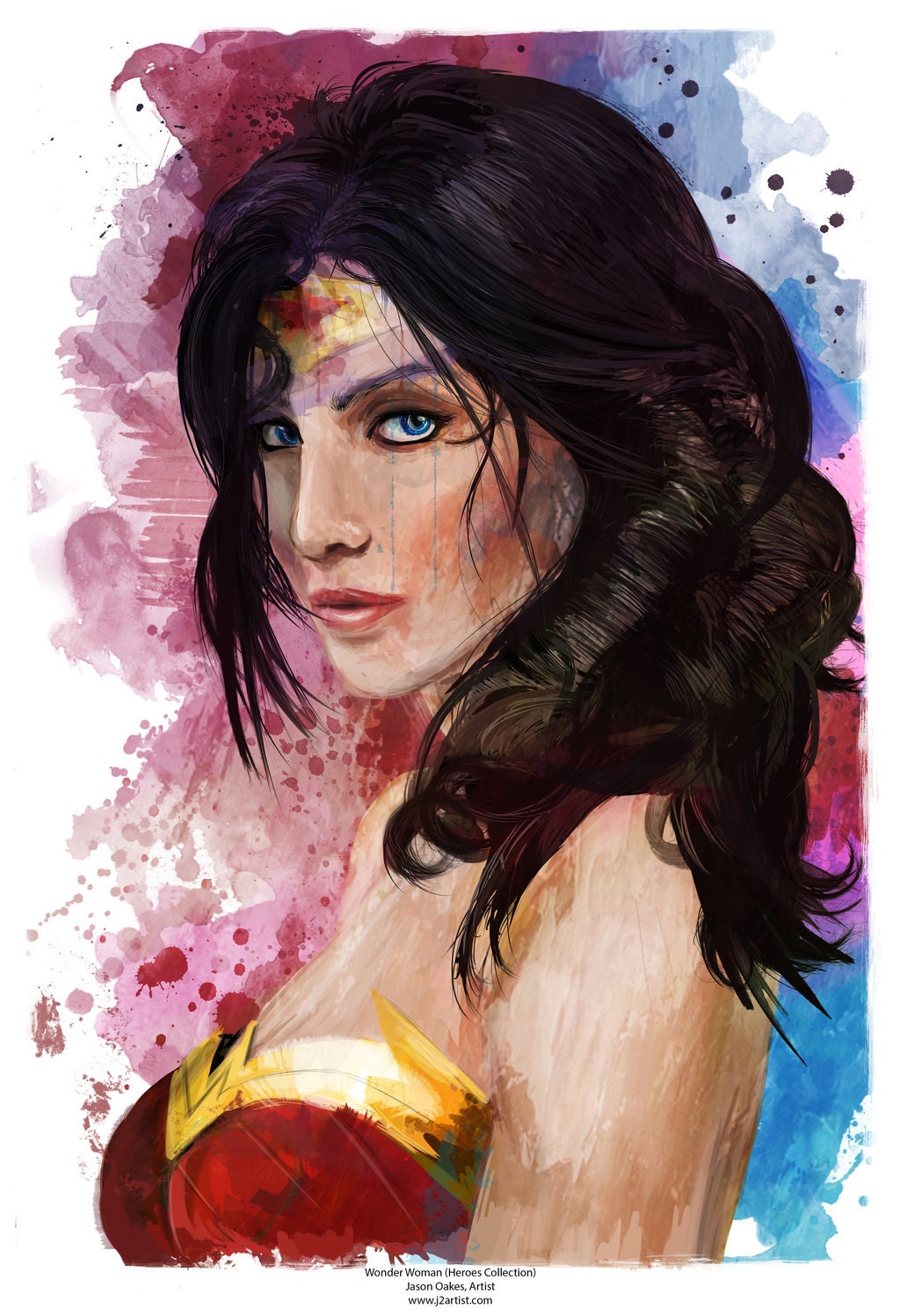 Wonder Woman Portrait Abstract Art Print 13 x 19