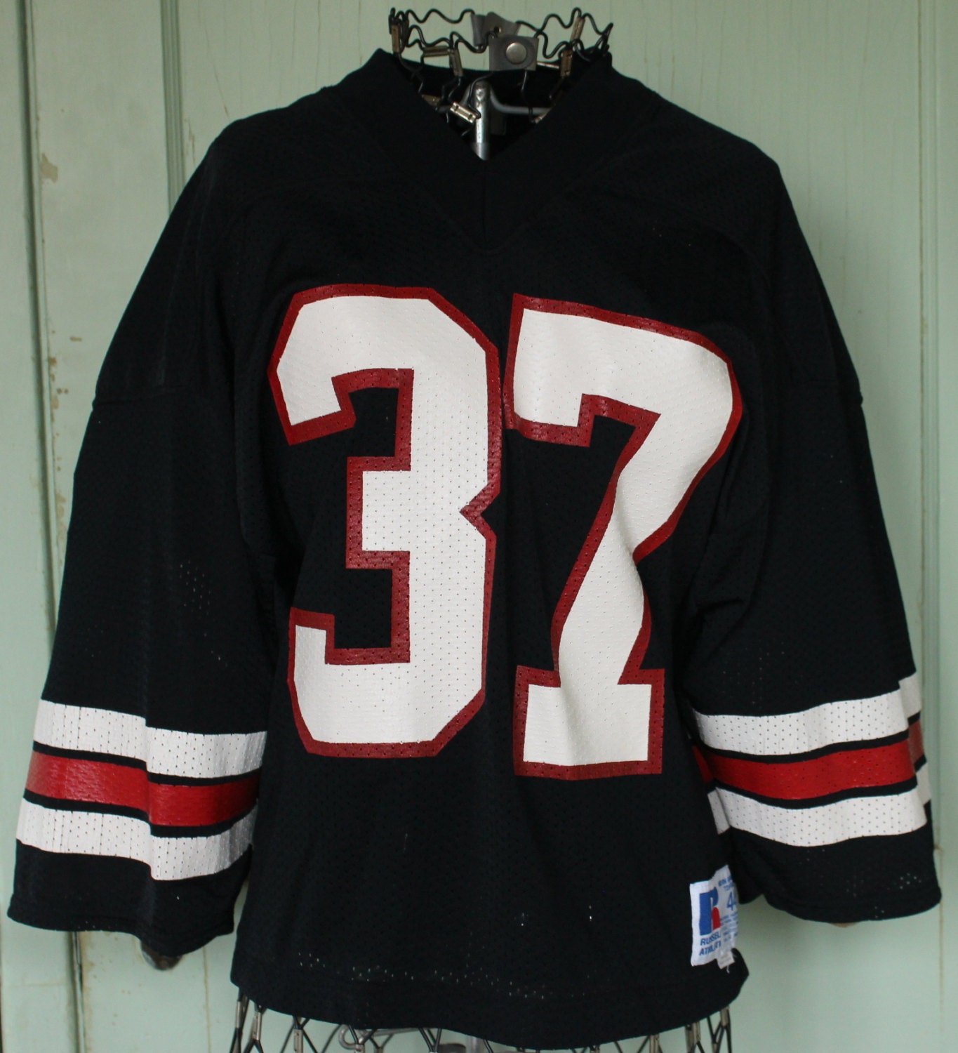 Red White & Black Football Jersey Number 37 Size