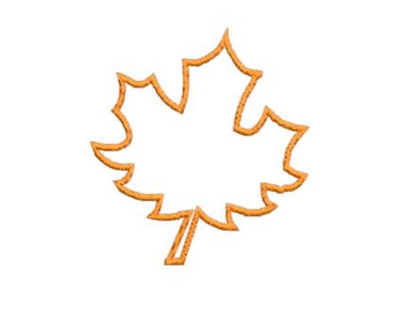 Embroidery Design Pattern Applique Fall Leaf Outline