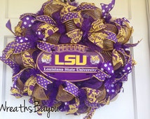 Popular items for lsu wreath on Etsy