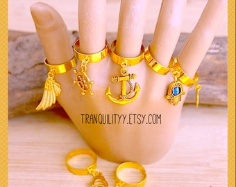 Dangle charm ring | Etsy