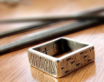 silver and exotic wood rock ring by SylvaineJewellery on Etsy