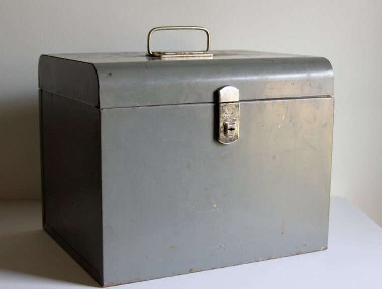 Large Vintage Grey Industrial Metal Box by Eagle Lock – Haute Juice