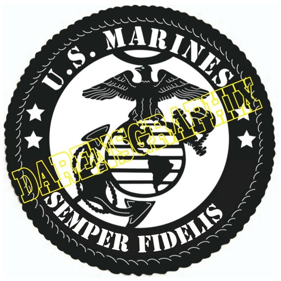 DXF File Of the Marine emblem for use with a CNC machine